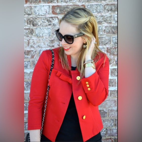 CAbi | Jackets & Coats | Cabi Beau Jacket Blazer With Bow In Scarlett ...